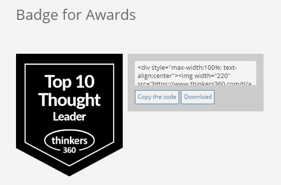 Use Thinkers360 Profile and Award Badges to Showcase Your Achievements ...